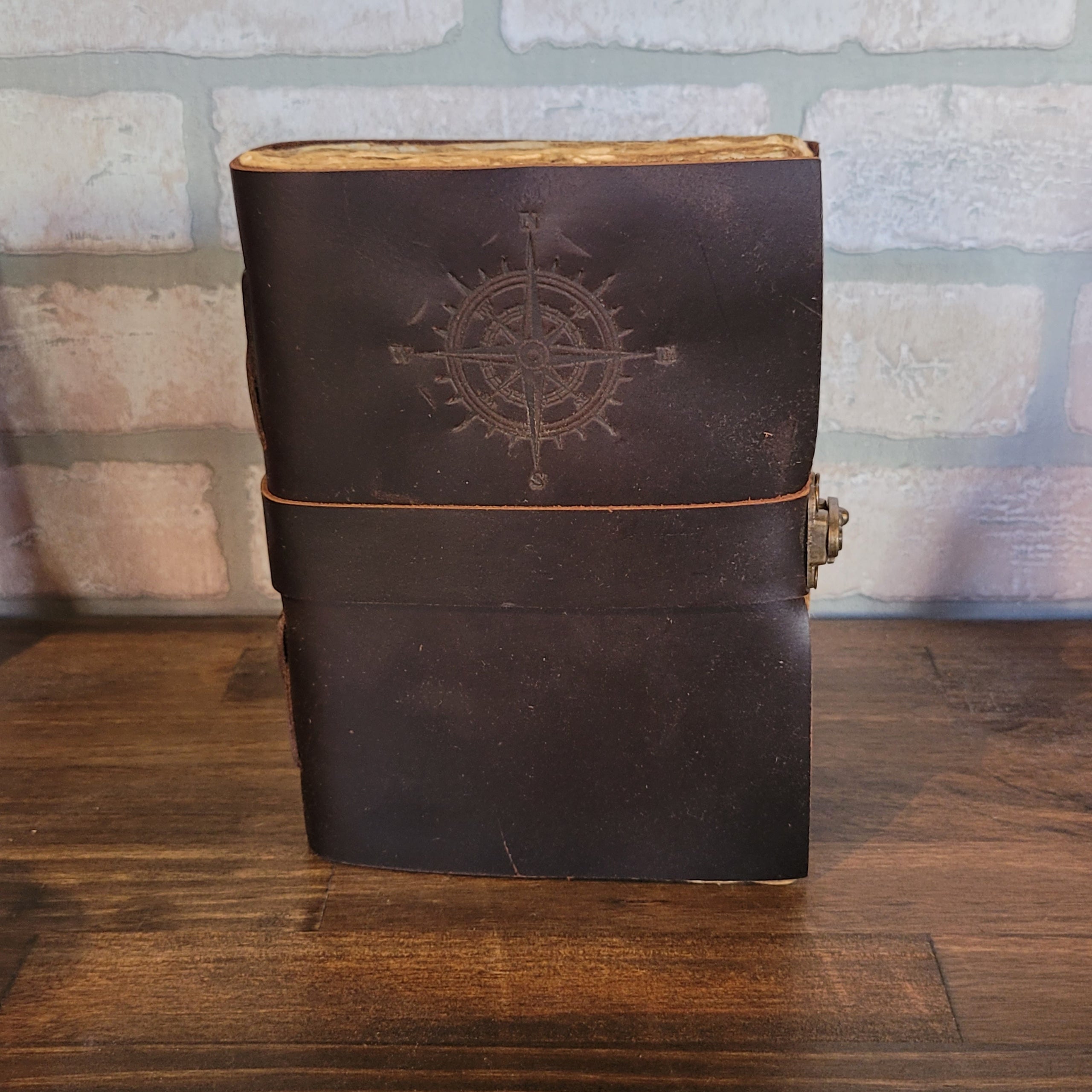Embossed Leather Journal, Compass | The Farmhemian